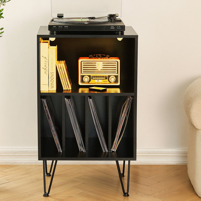 George Oliver Audio Rack with LED Lights & Reviews | Wayfair