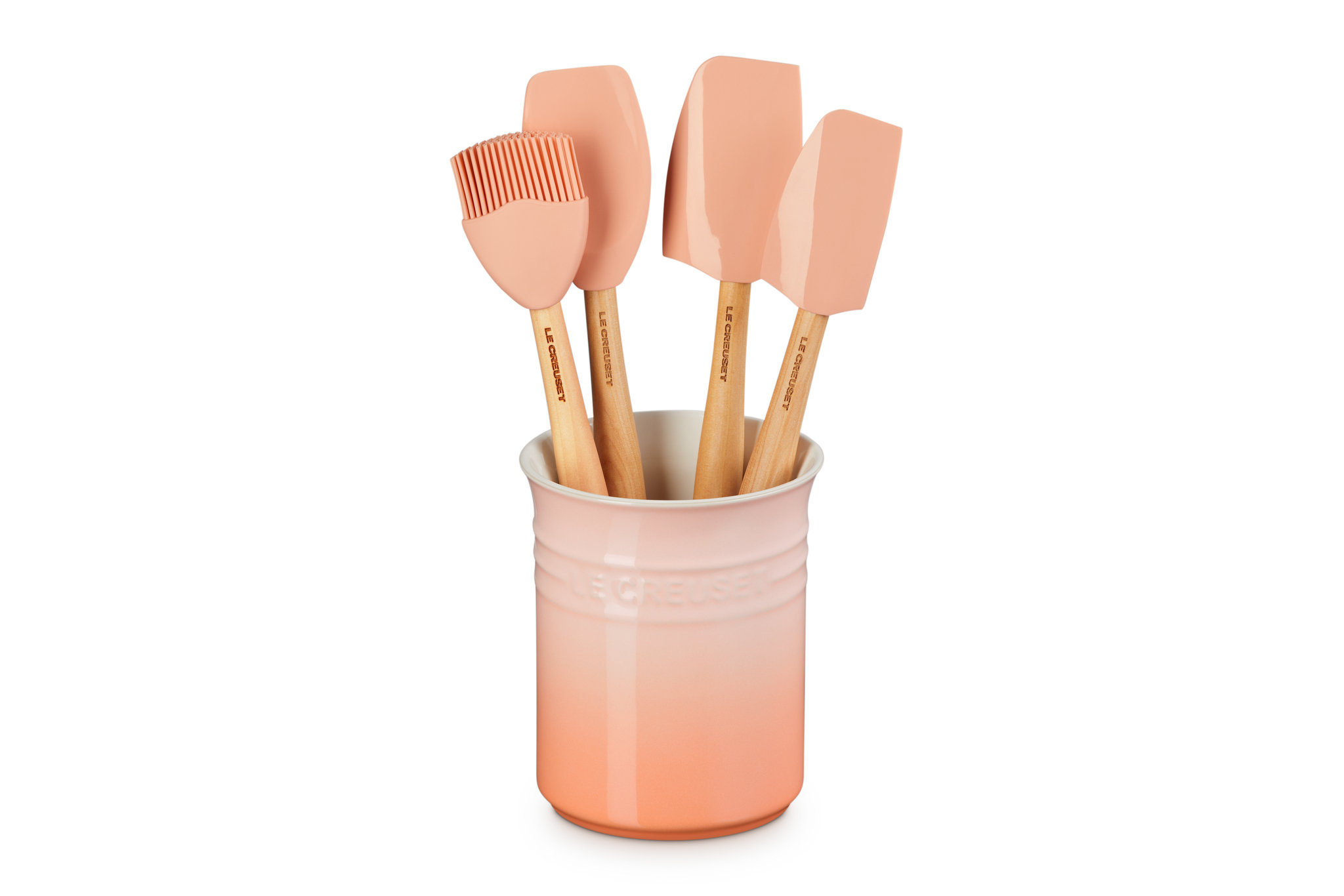 Le Creuset Craft Series 5-Piece Utensil Set With Crock, Peche | Wayfair