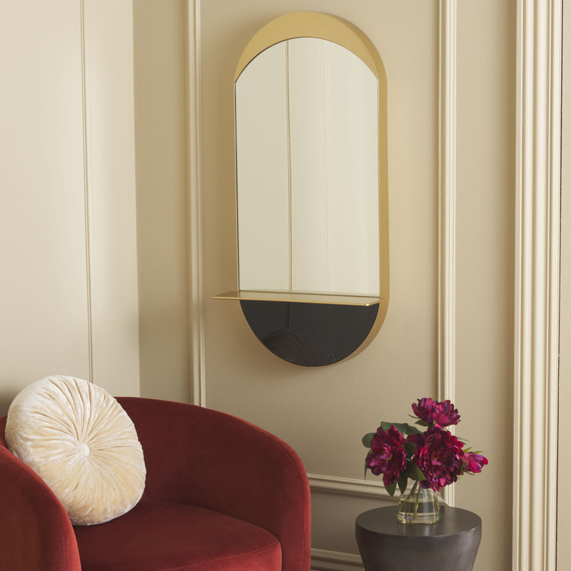 Mercer41 Shelbert Oval Iron Wall Mirror | Wayfair