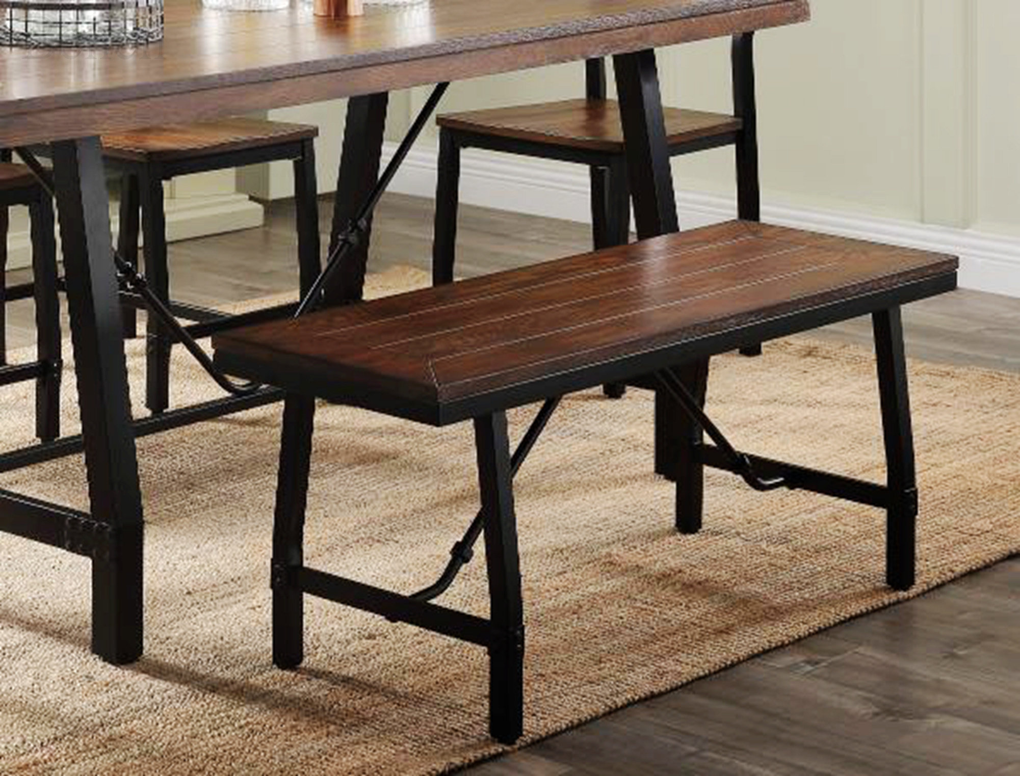 Red Barrel Studio Bench Industrial Style Bench, Dining Table For Living ...