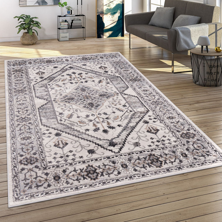 Latitude Vive Slovak Oriental Machine Woven Machine Made Grey Area Rug ...