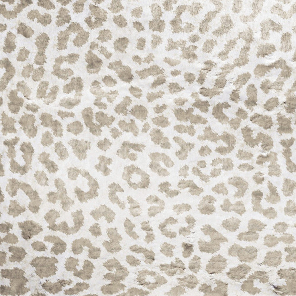 HomeRoots 2' X 3' Beige and Cream Leopard Print Shag Handmade Non Skid ...