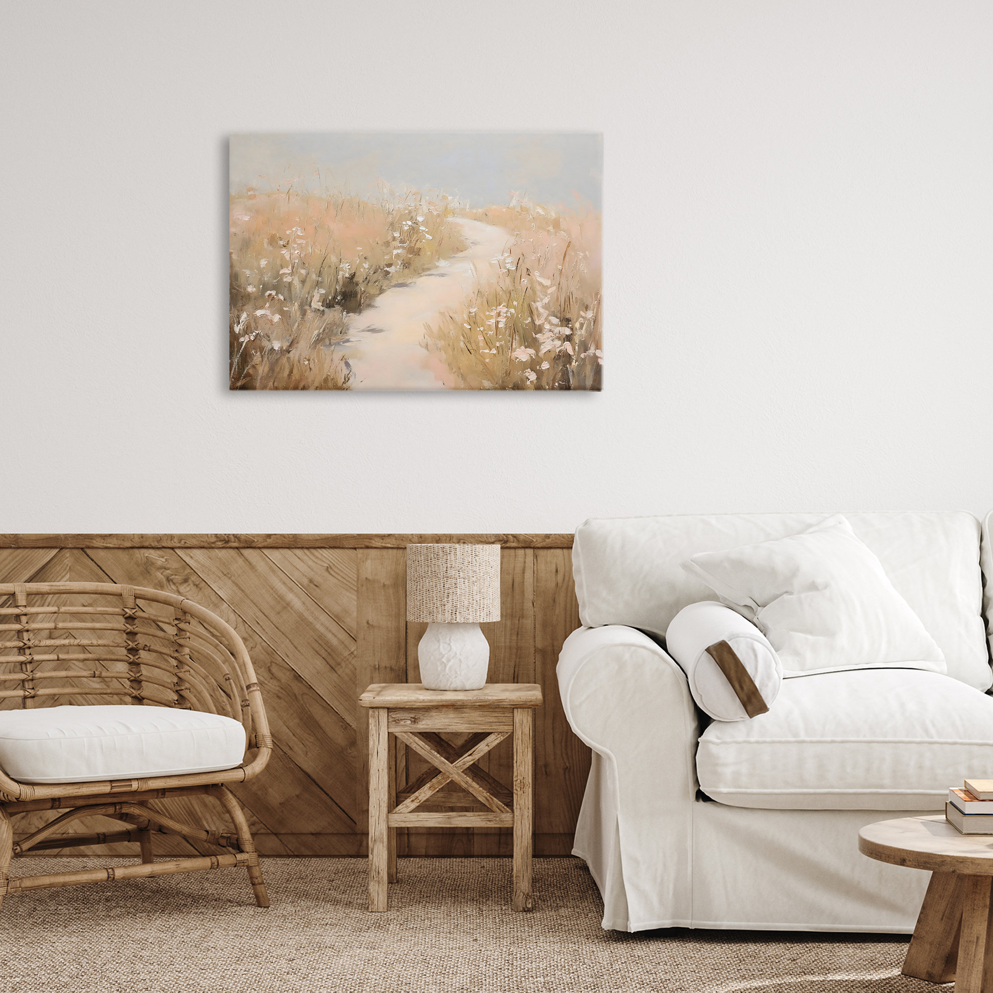 Ophelia & Co. White Wildflower Path Canvas, design by Franklyn Gregory ...