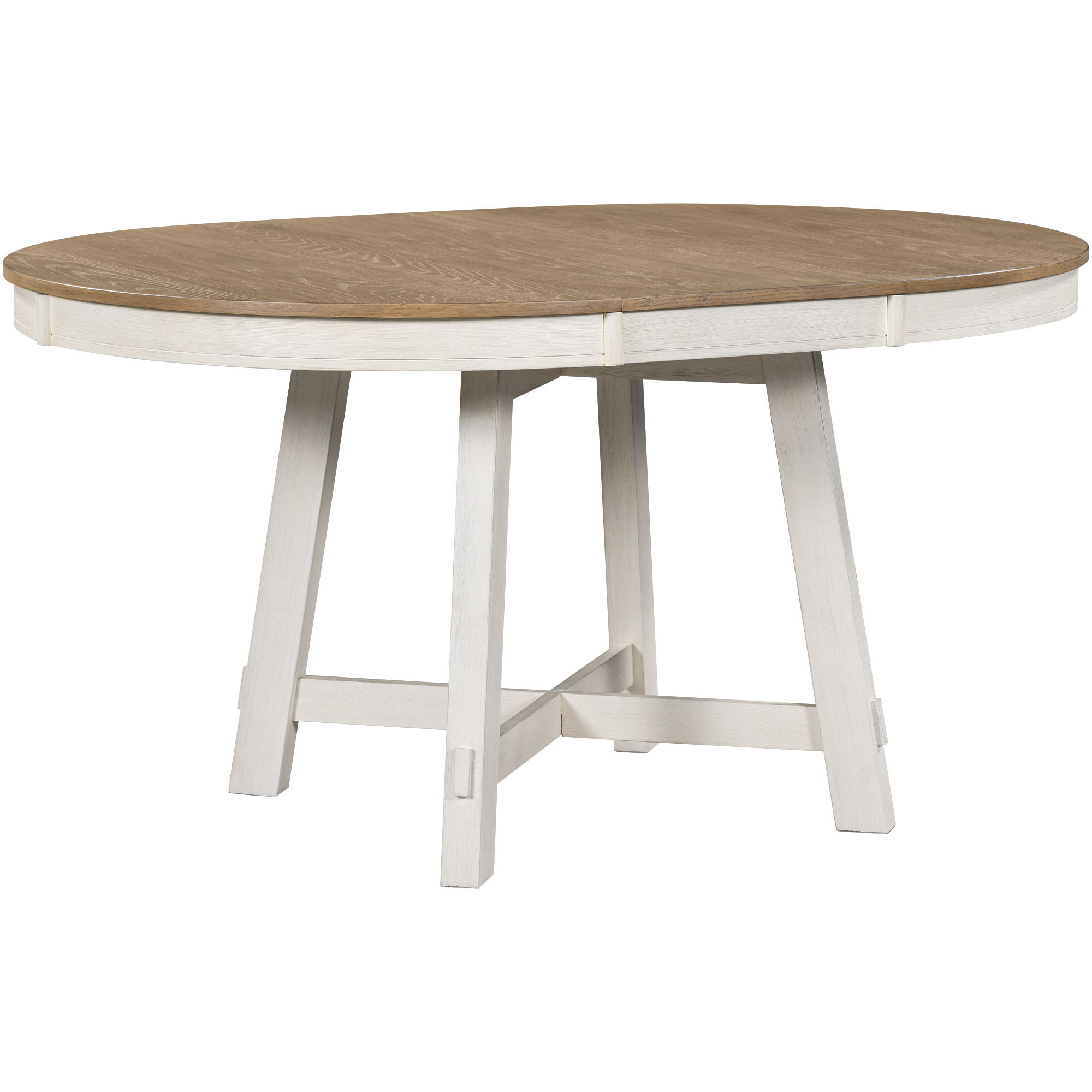 Gracie Oaks Farmhouse Round Extendable Dining Table With 16" Leaf Wood ...