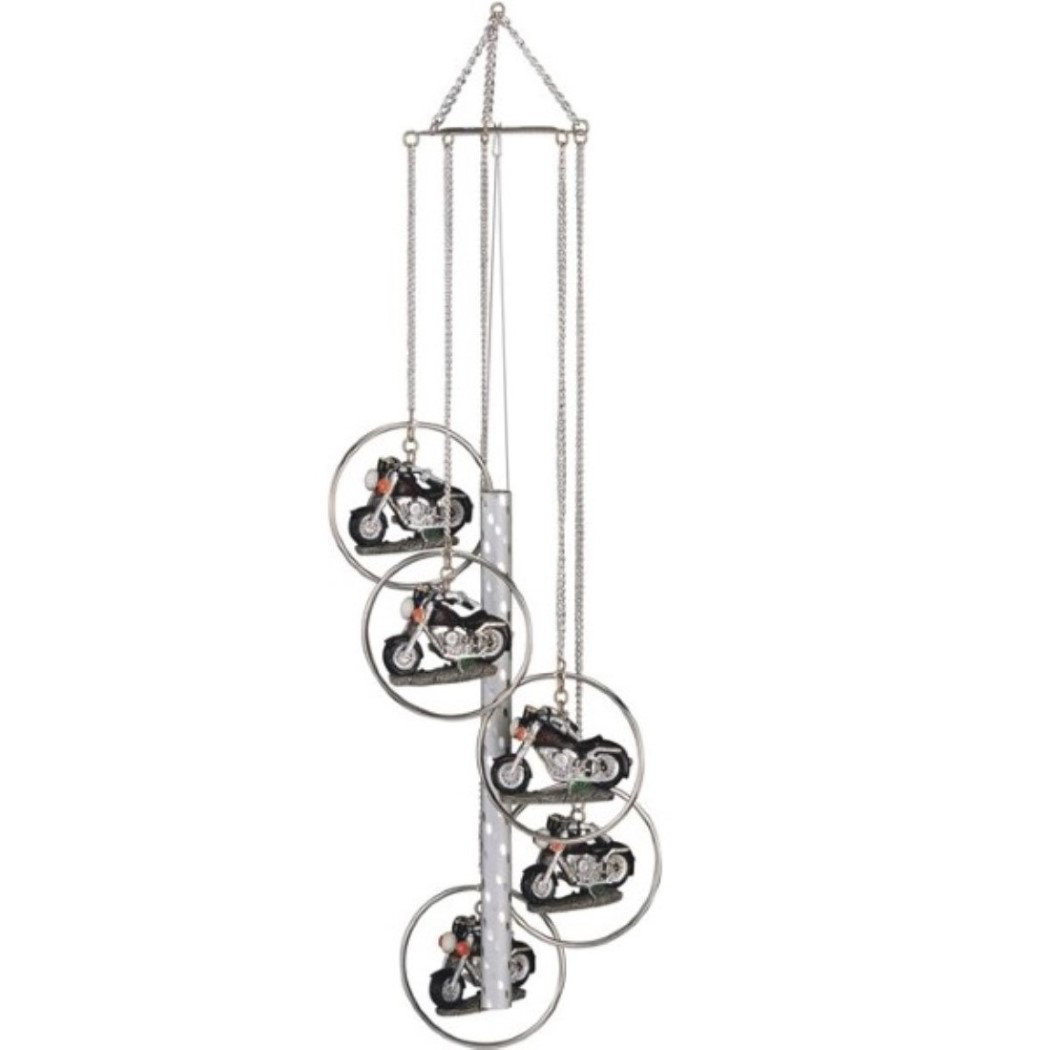 Arlmont & Co. Long 5-Ring Polyresin Motorcycle Wind Chime - Wayfair Canada