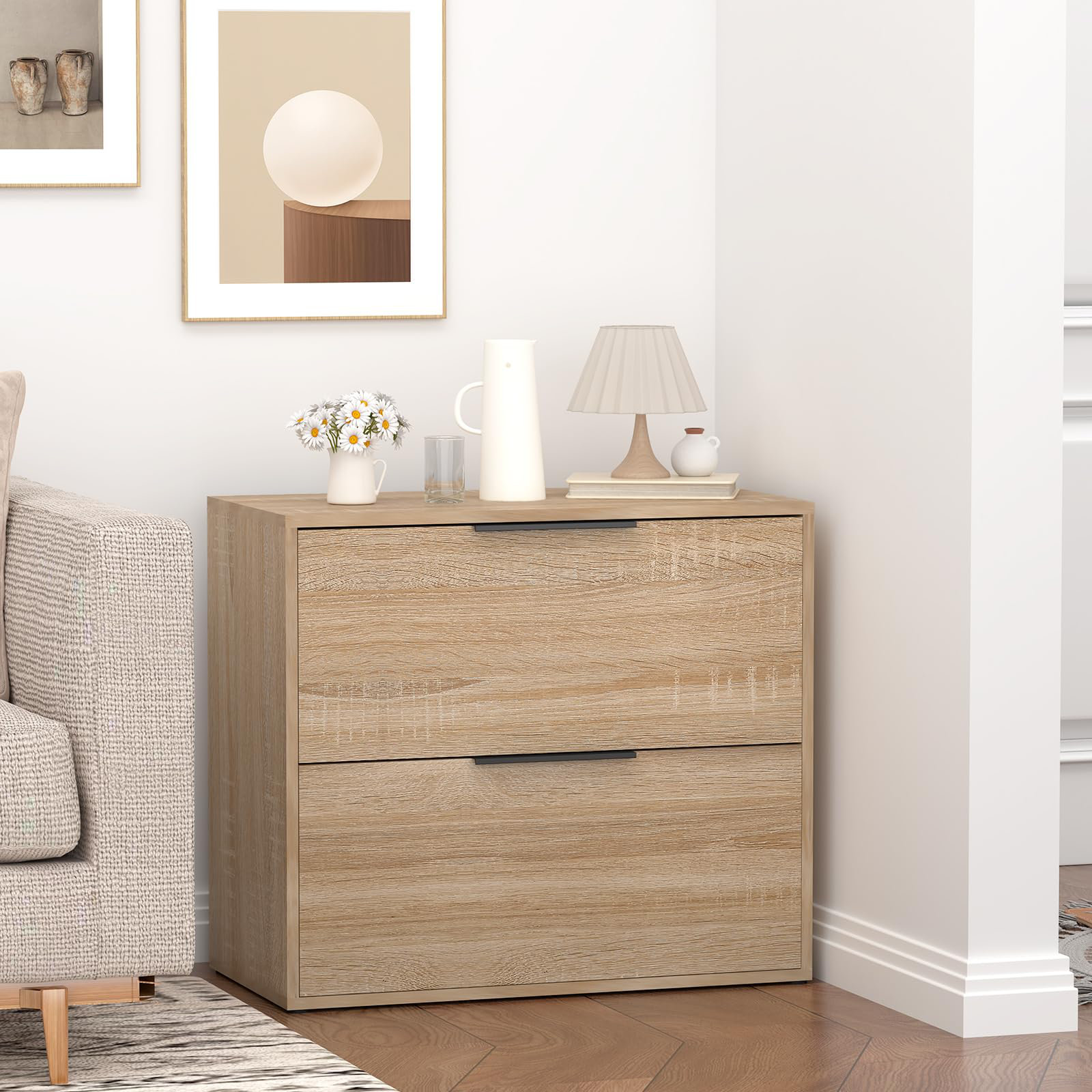 Latitude Run® 2 Drawer Wooden Lateral File Cabinets, For Home Office ...