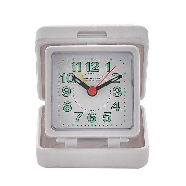 Wm Widdop Analog Quartz Alarm Tabletop Clock in White/Green/Black/Red ...