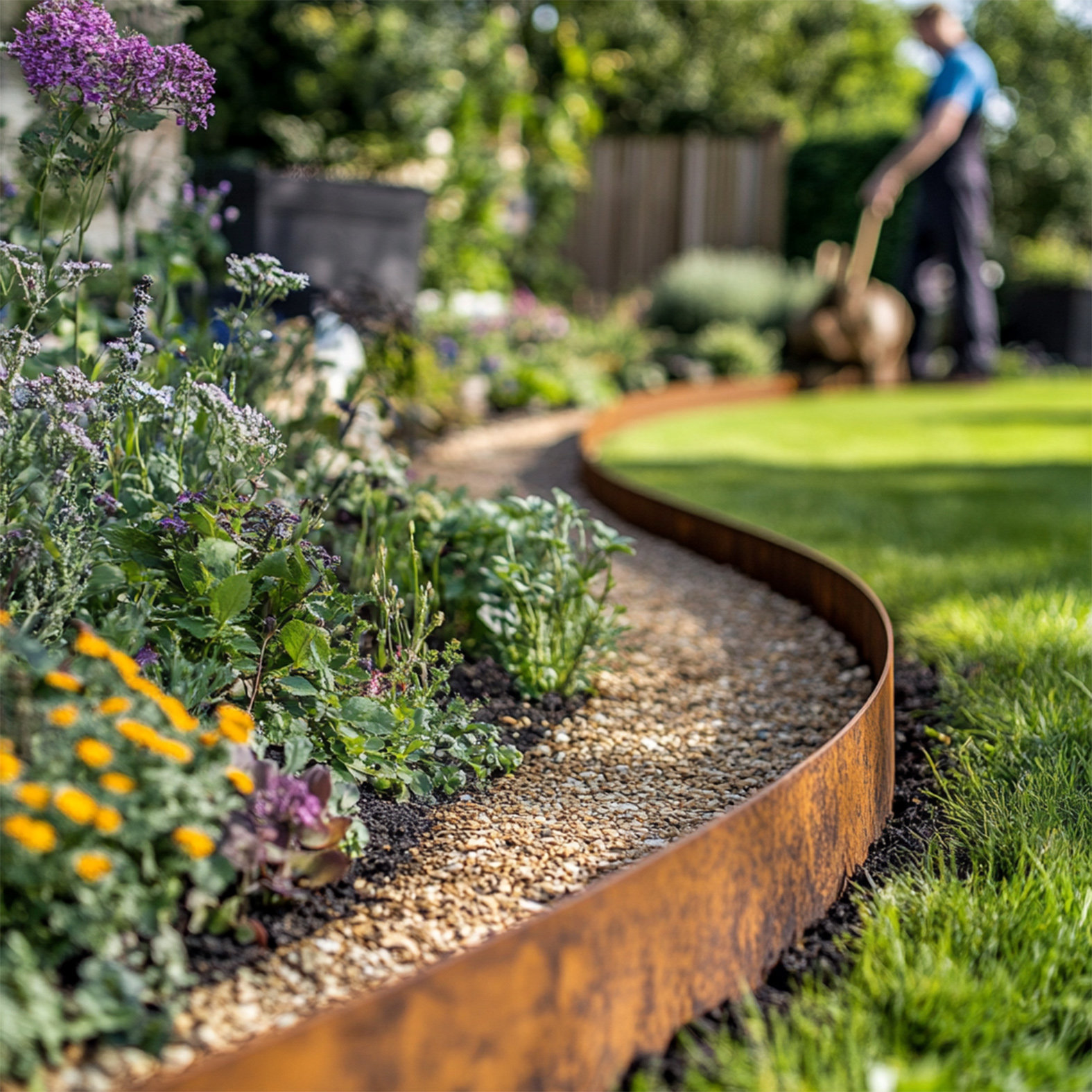 NICOMAN Corten Metal Lawn Edging Garden Border Roll - 5m | Wayfair.ie