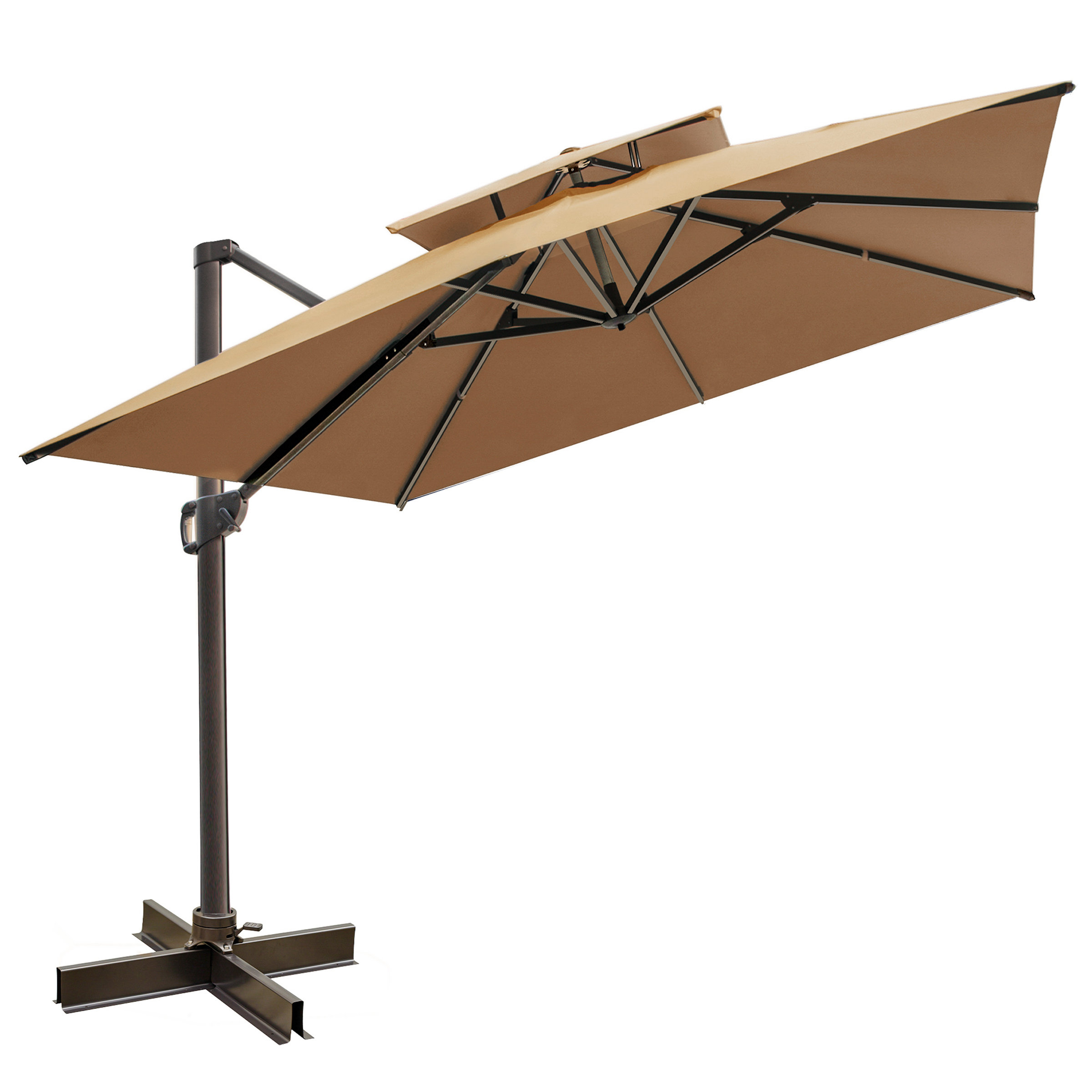 Arlmont & Co. Parasol carré en porte-à-faux 120 po Donelda et ...