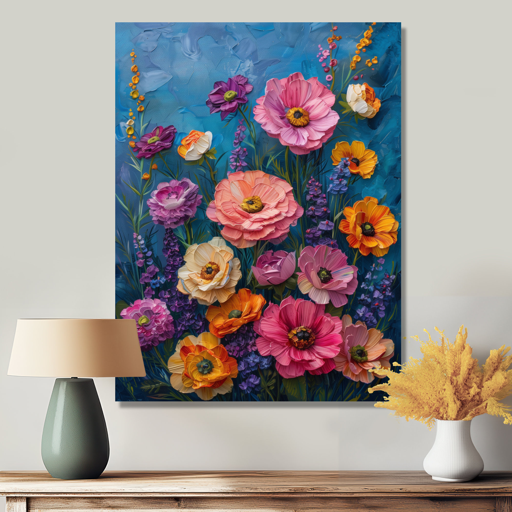 Winston Porter Pink Purple Frenzy Mums Flower II - Mums Wall Art Print ...