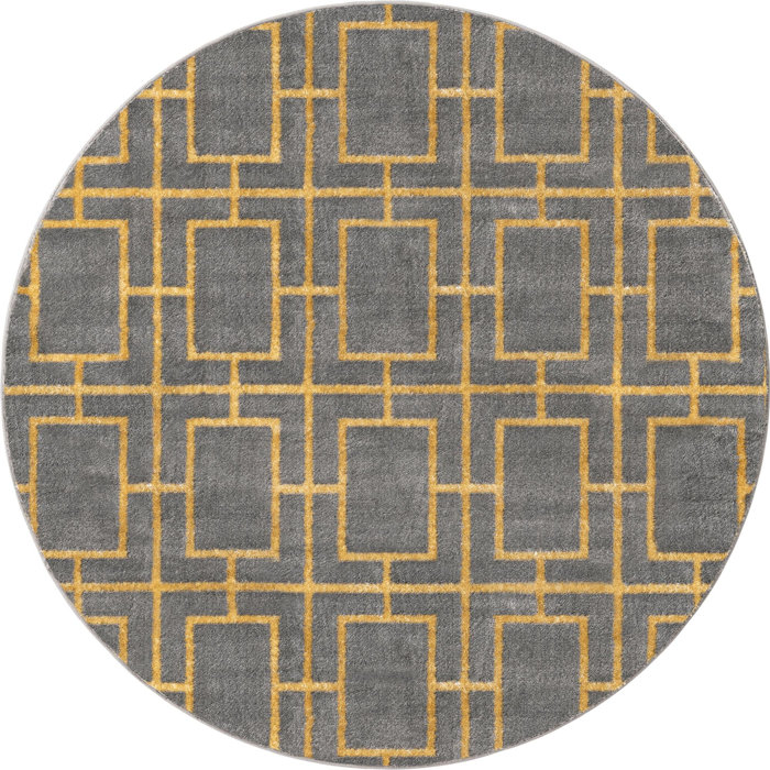 MarilynMonroe Glam Geometric Gray/Gold Area Rug & Reviews | Wayfair