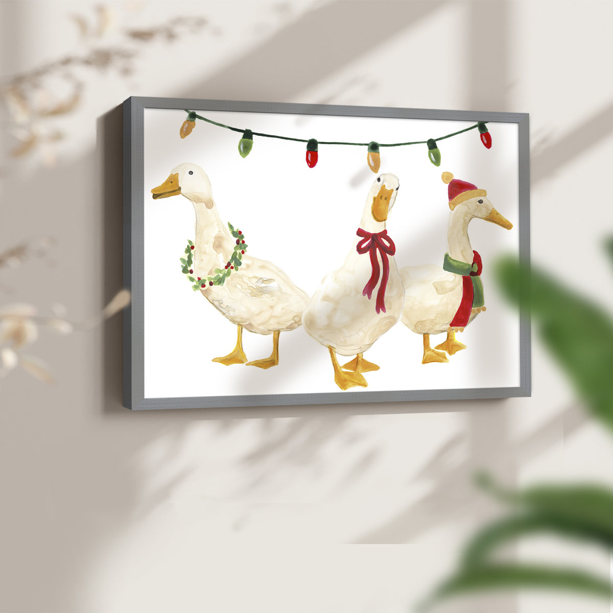 The Holiday Aisle® Merry Quackmas I -Framed Print - Restickable | Wayfair