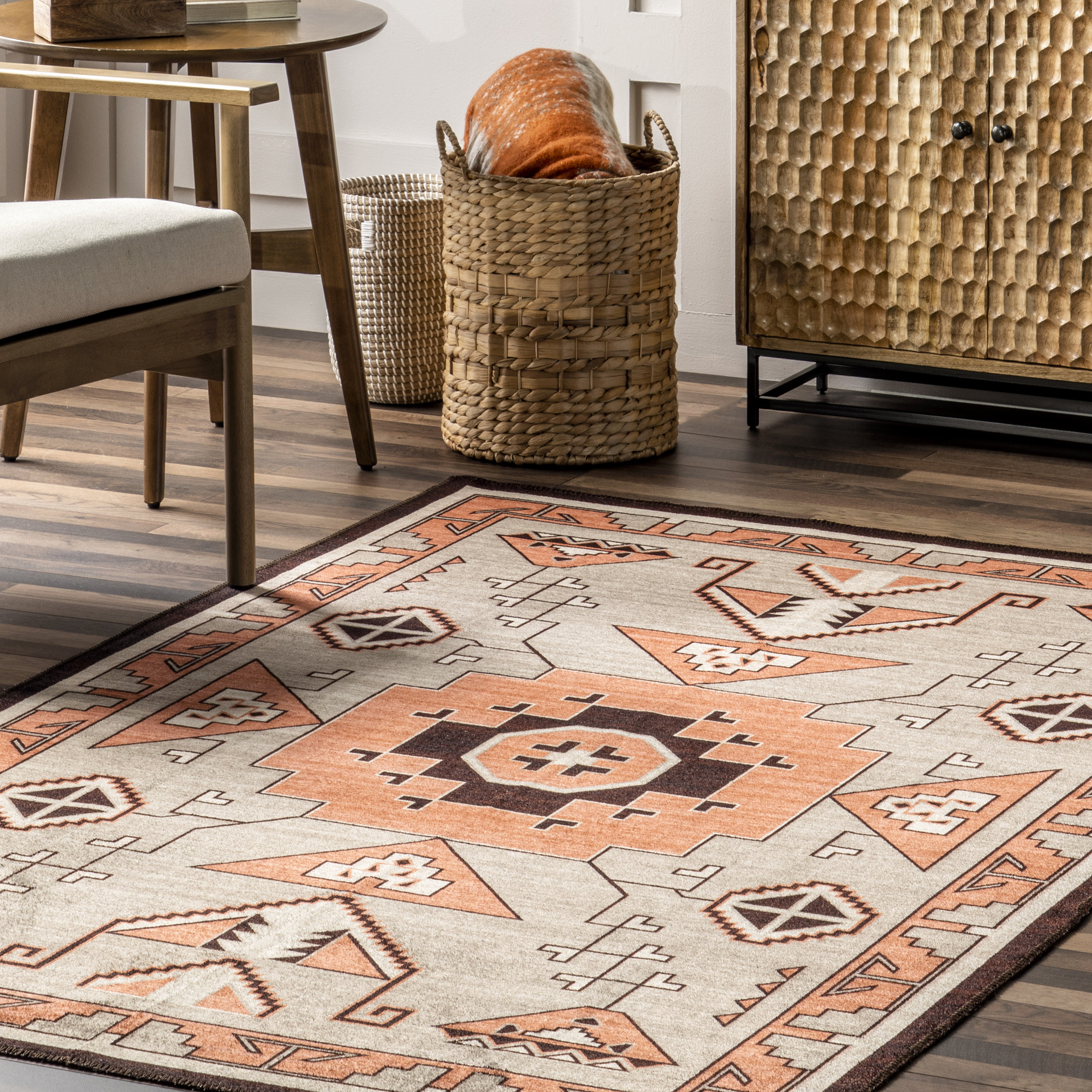 Union Rustic Calliope SpinClean Bohemian Machine Washable Area Rug ...
