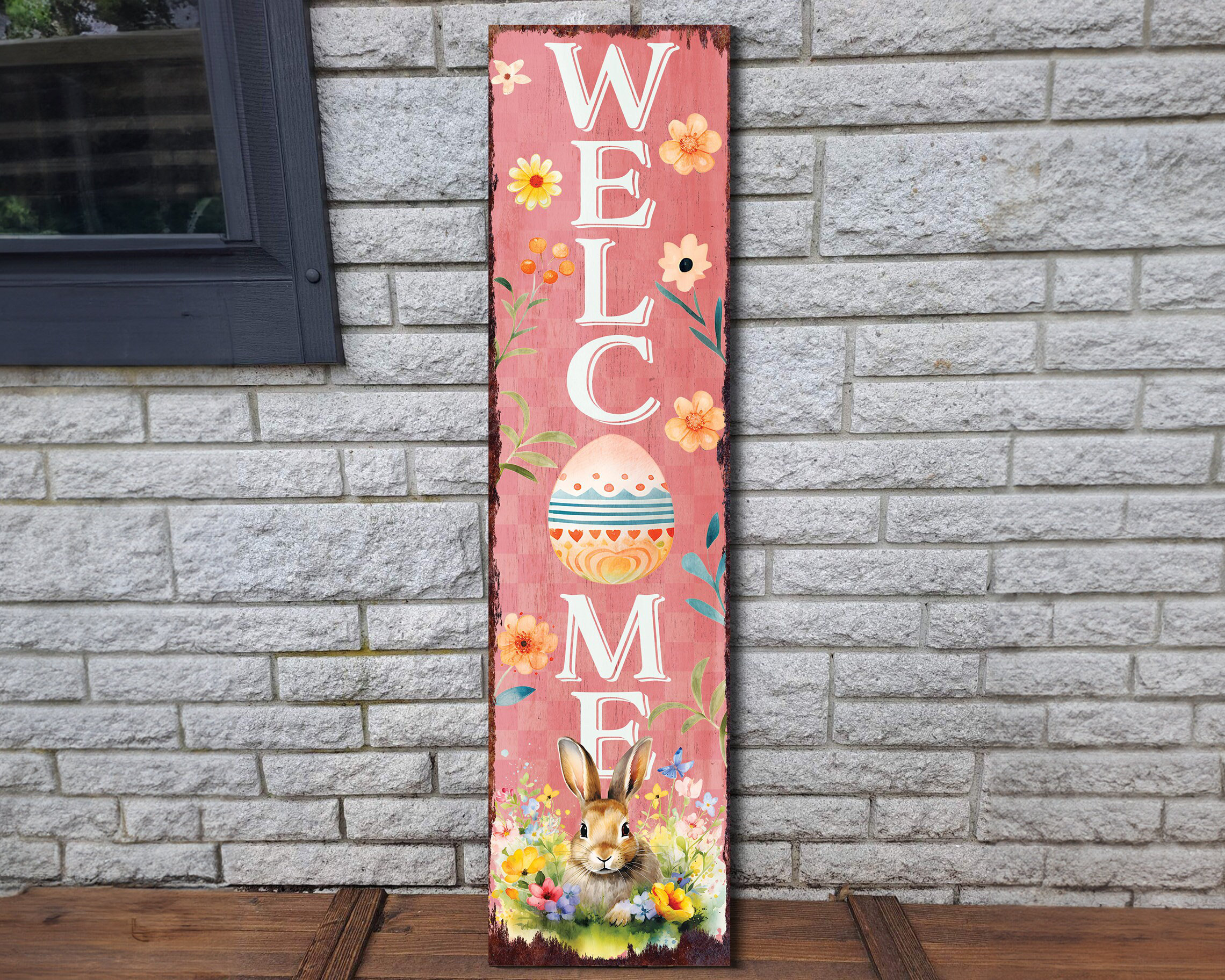 The Holiday Aisle® Rustic Modern Farmhouse Welcome Sign Easter Decor ...