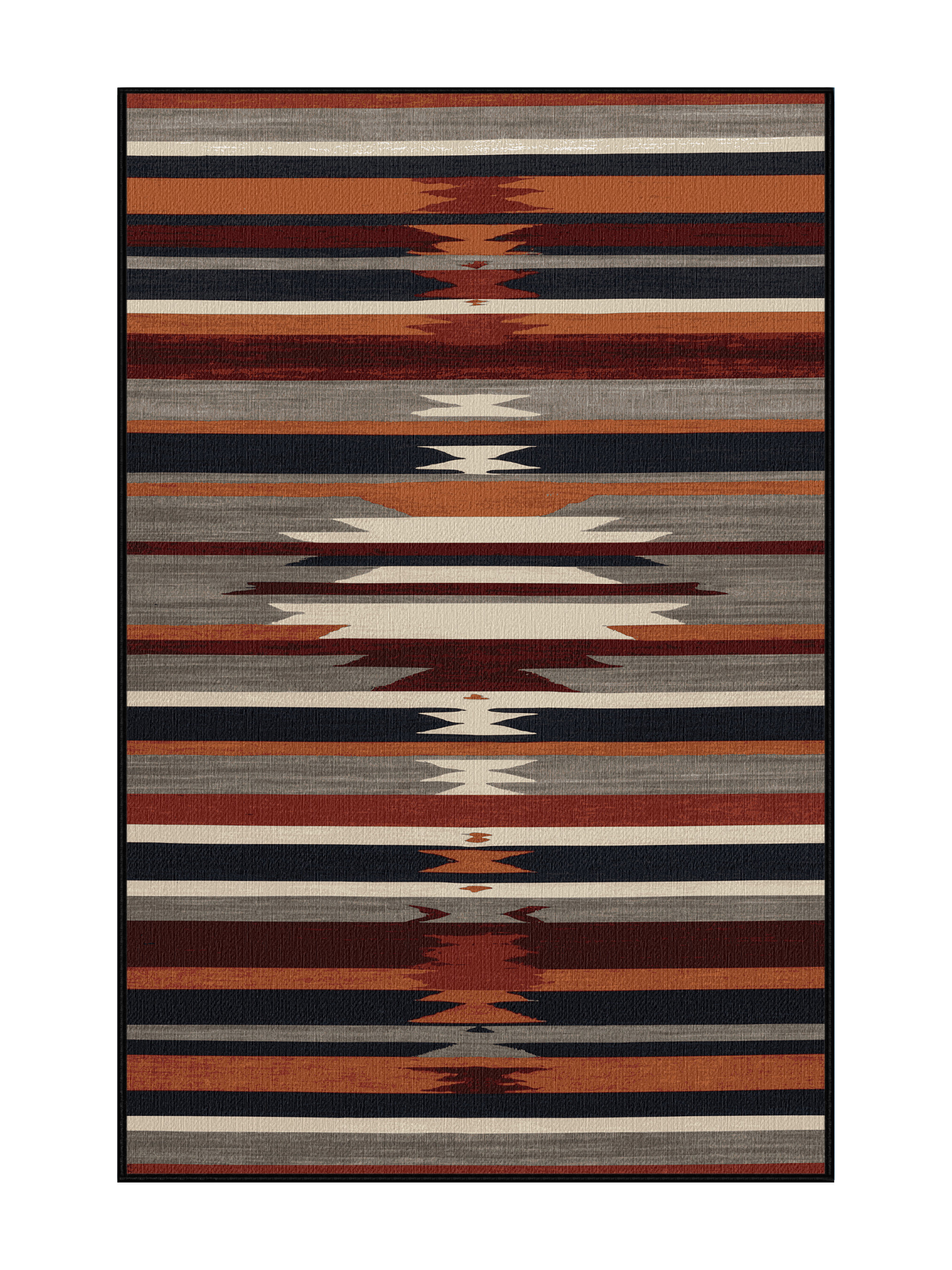 Hokku Designs Washable Mesa Red Light Gray Striped Area Rug | Wayfair