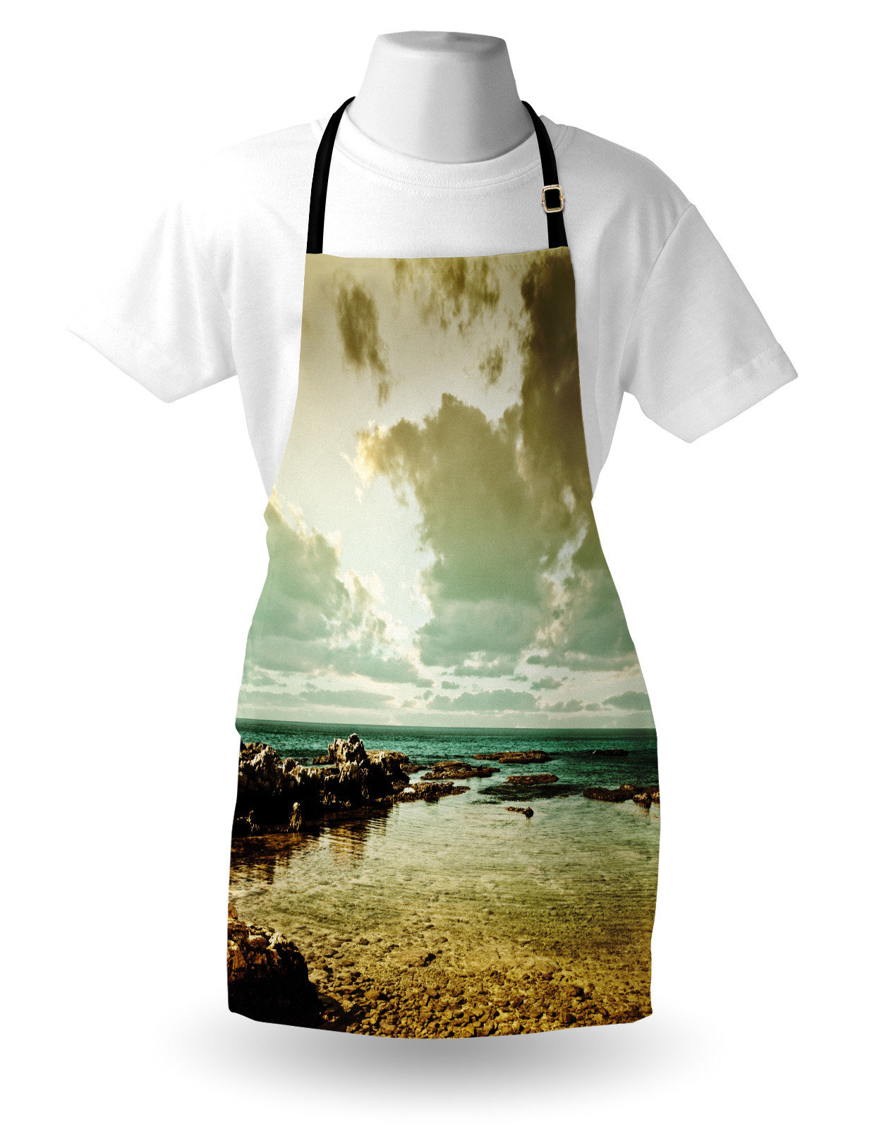 East Urban Home Landscape Apron Unisex, Ocean Island Scenery, Adult ...