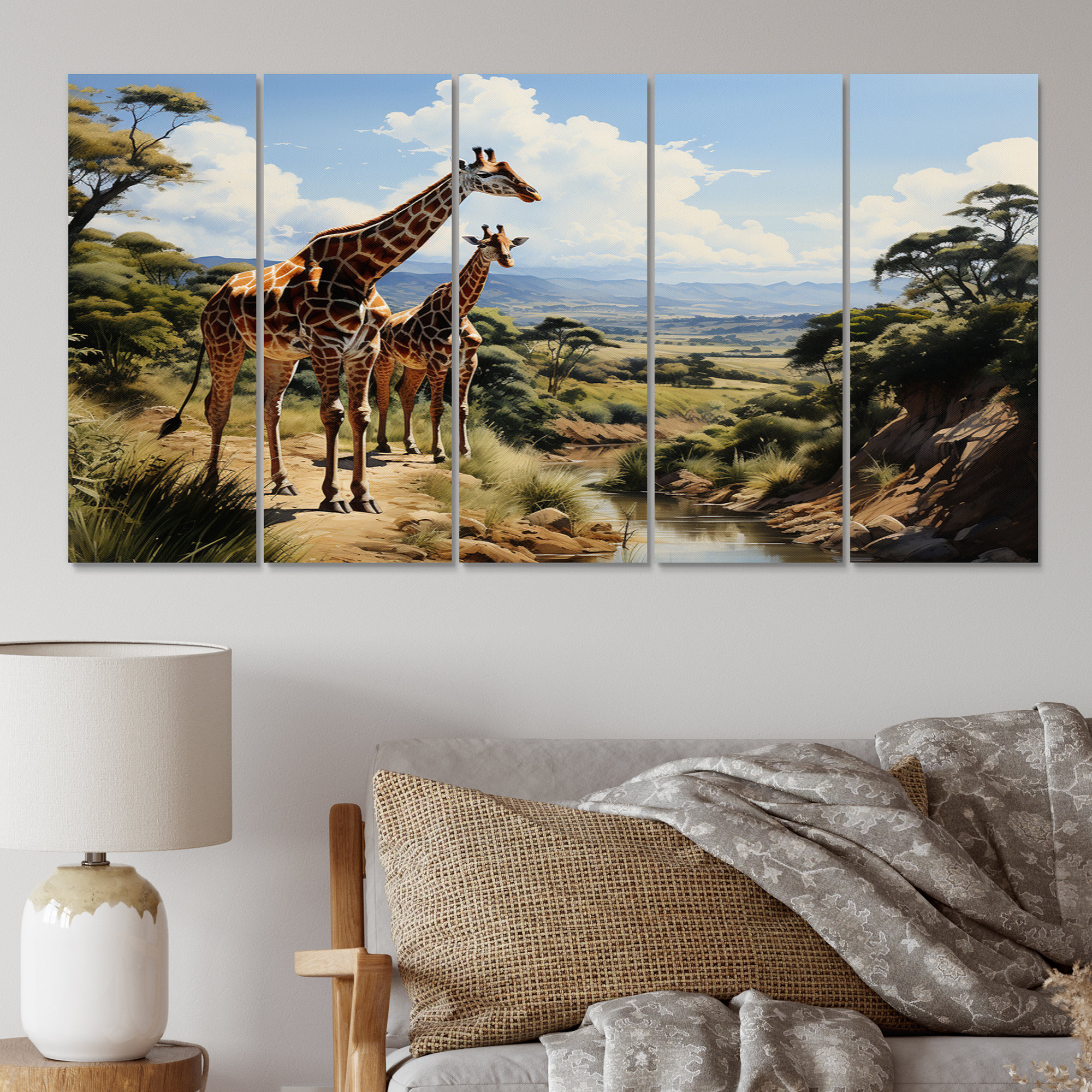 Bungalow Rose Rift Valley Serenade in Africa I - 5 Piece Wrapped Canvas ...