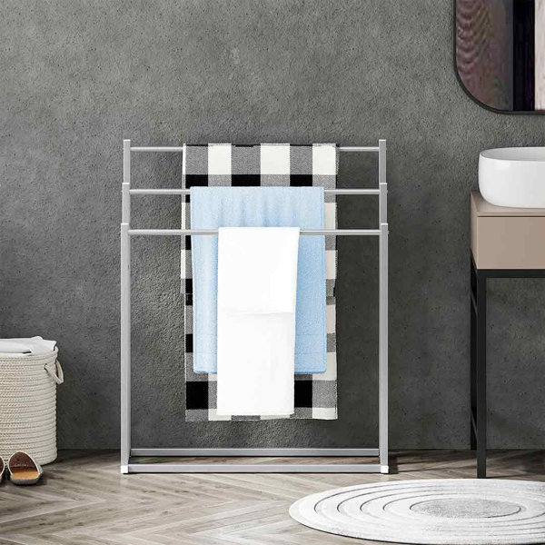 TELOVIN Towel Racks For Bathroom, 3 Tiers Metal Towel Rack Standing ...