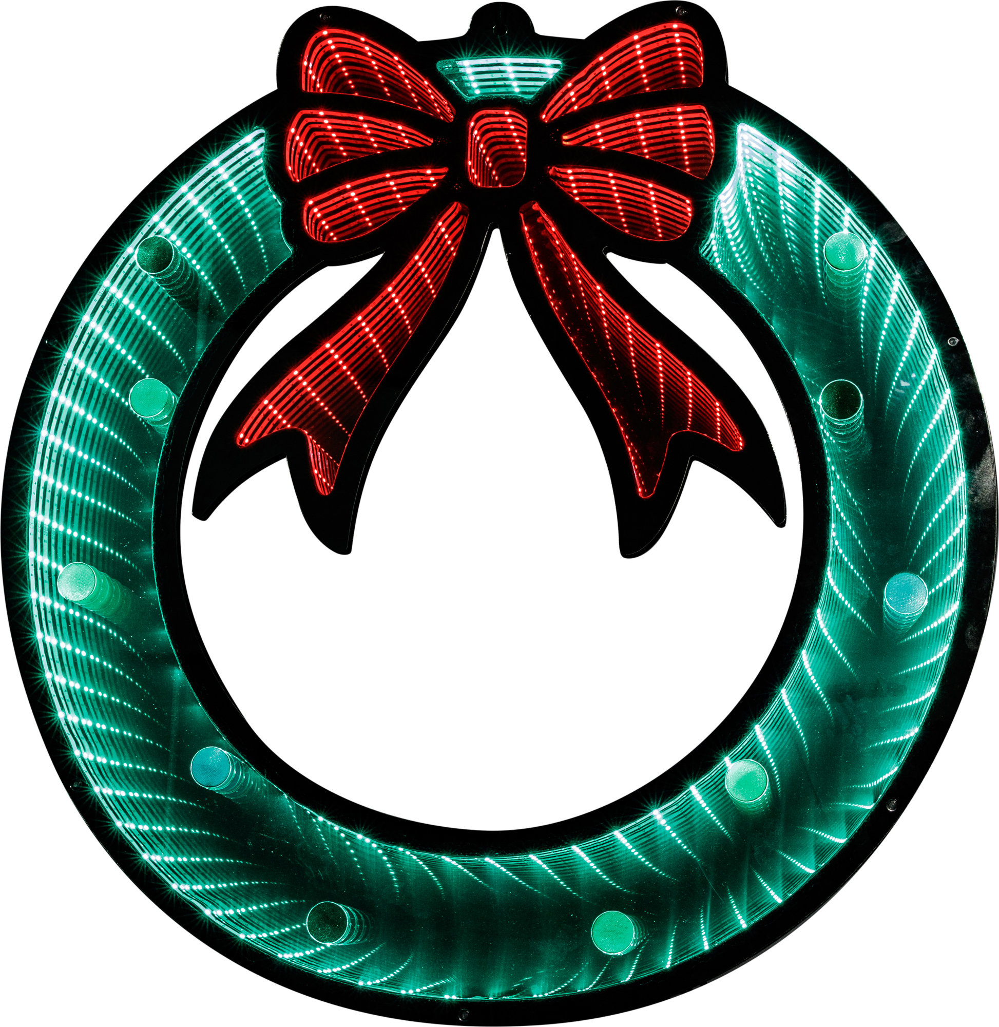 The Holiday Aisle® Christmas Wreath with LED Tunnel Mirror Lights ...