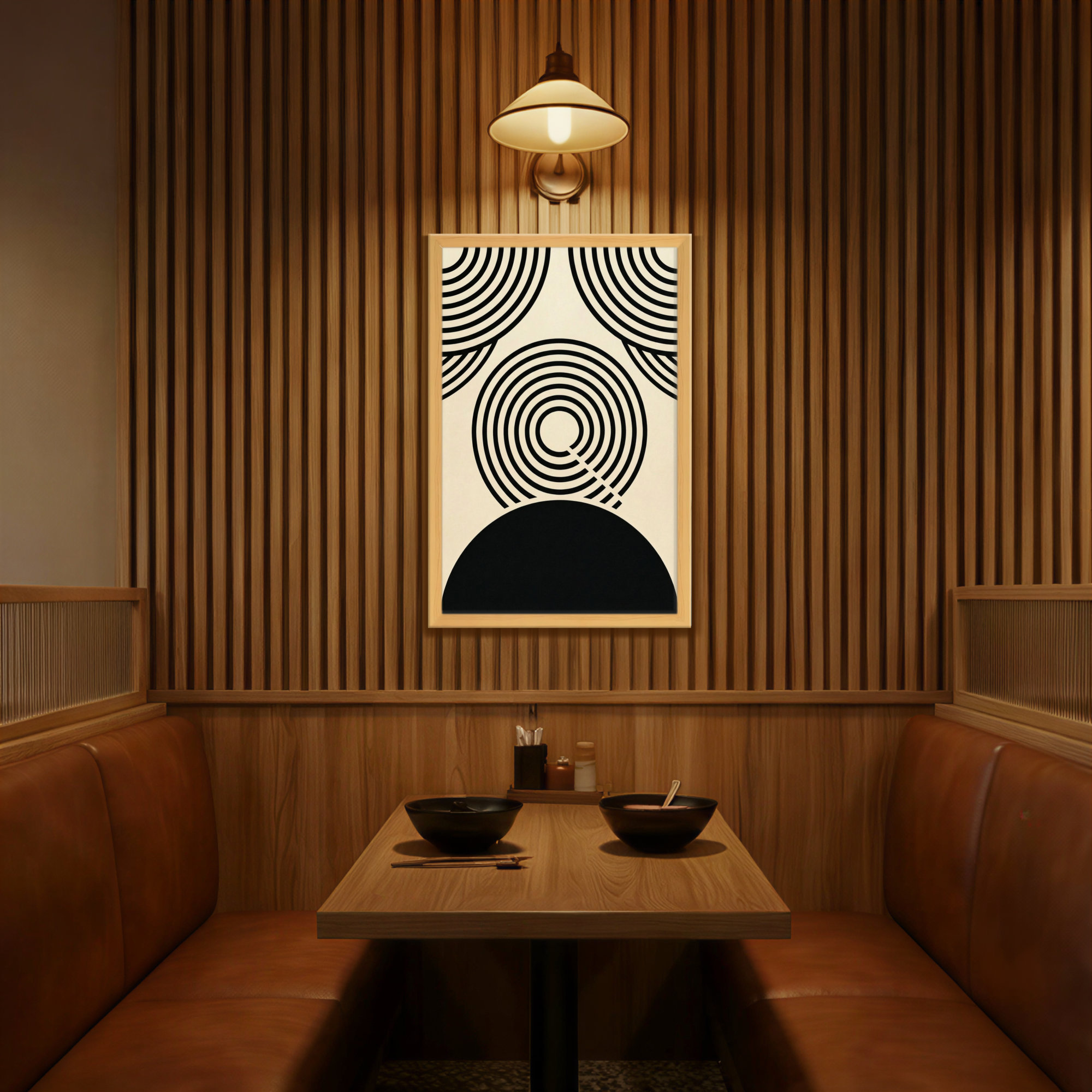 George Oliver Abstract Concentric Circles And Half Circle Design | Wayfair