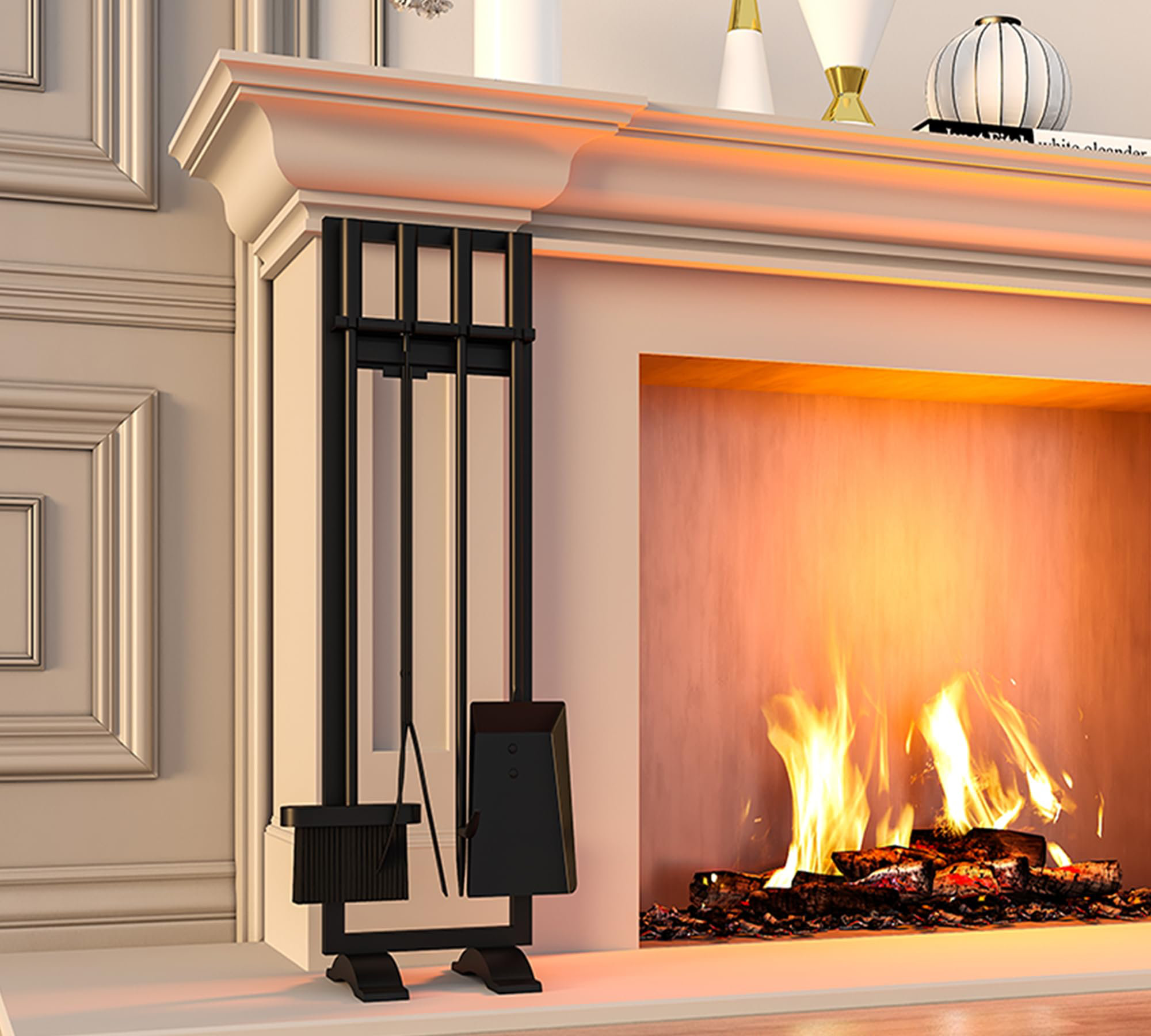 Rebrilliant Fireplace Tools Set 5 Pieces Fireside Accessories Fire Kit ...