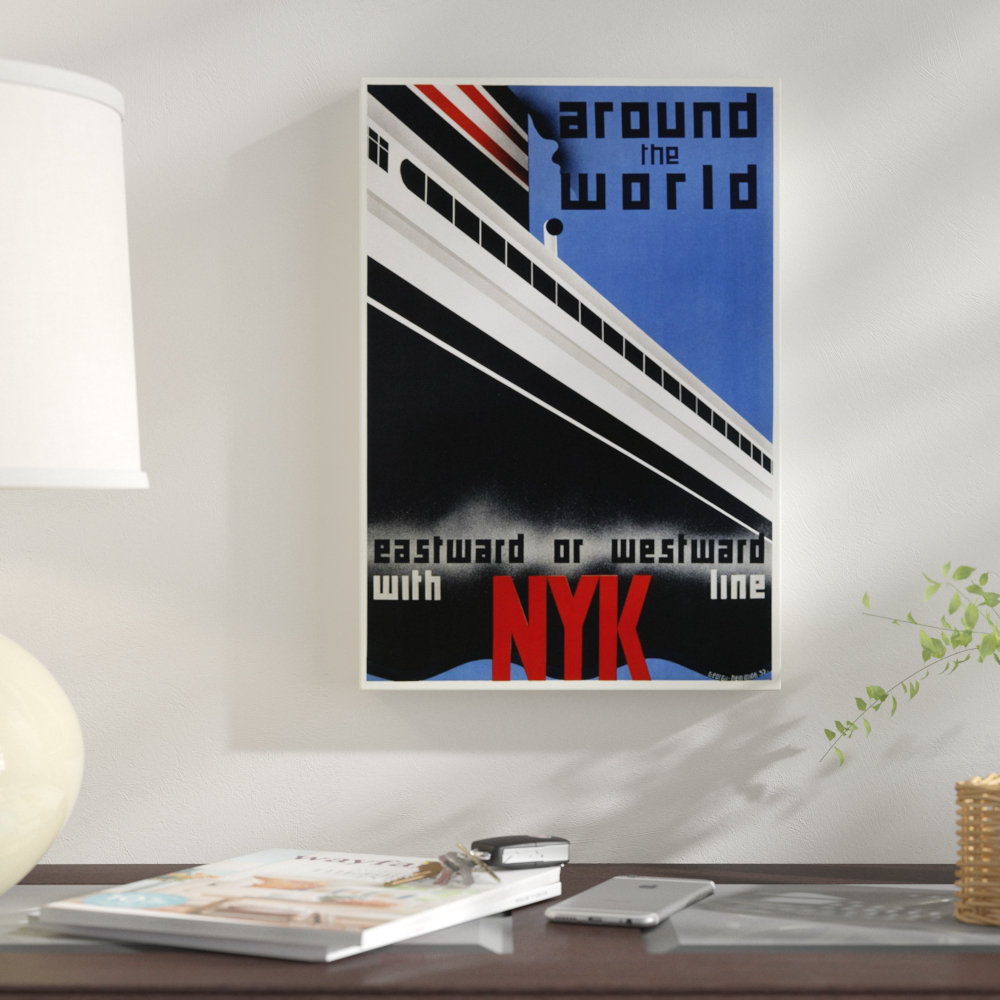 East Urban Home 'NYK Line Around the World' Graphic Art Print on Canvas ...