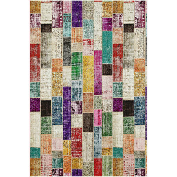 Bloomsbury Market Minka Flatweave Red/Blue/Yellow Rug | Wayfair.ie