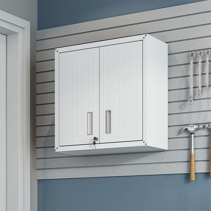 Latitude Run® 30" Floating Textured Metal Garage Cabinet with ...