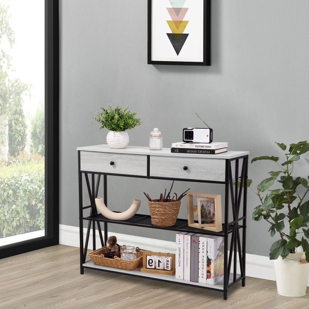 17 Stories 39" Modern Console Table with Drawers & Anti-Tipping Device ...