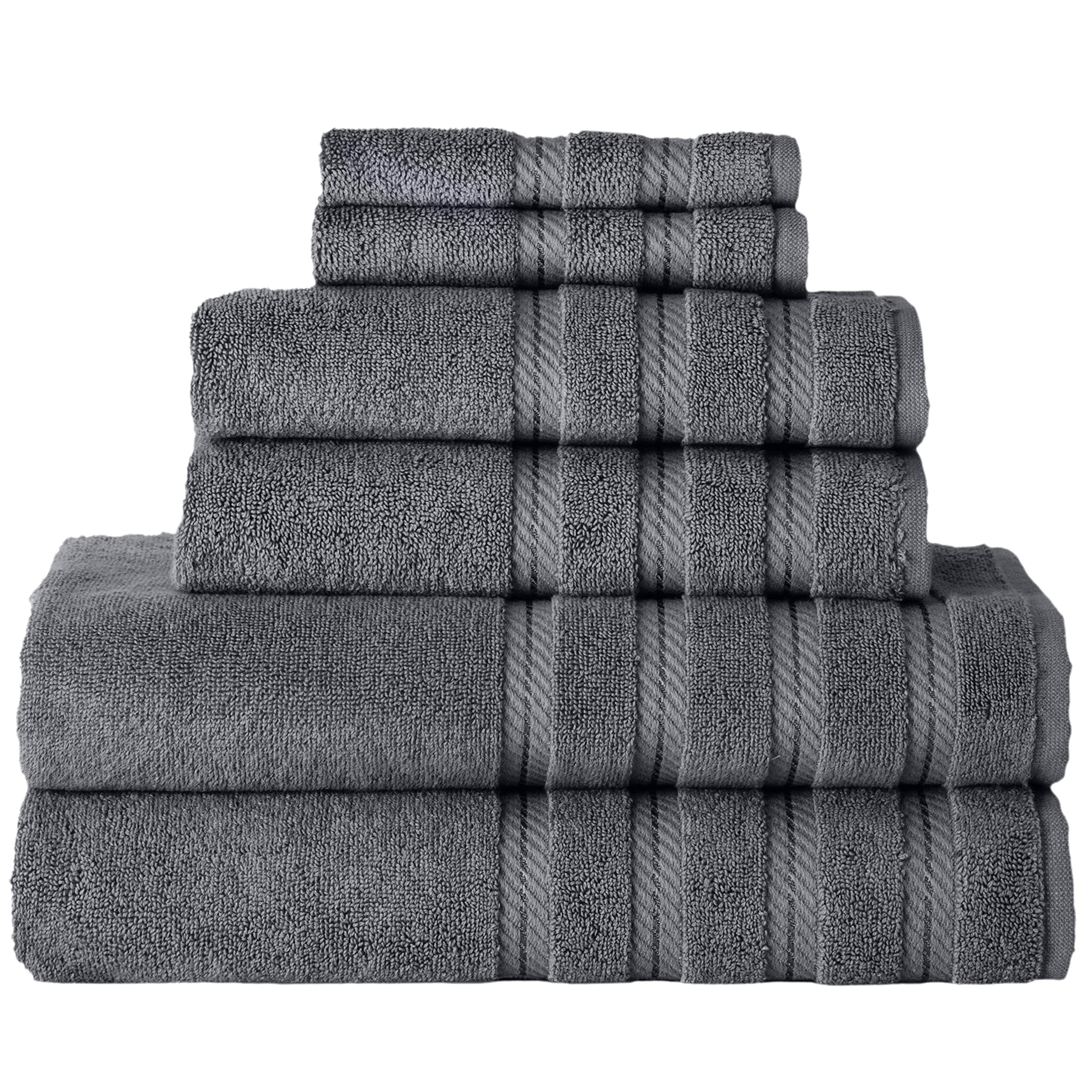 Hokku Designs Luxury 6 Piece Towel Set, 100% Turkish Cotton, Quick ...