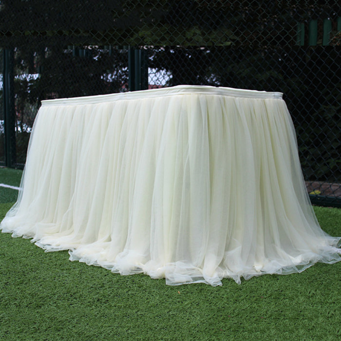 Inbox Zero Rectangle Polyester Table Skirt & Reviews | Wayfair