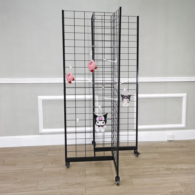 Rebrilliant Four-Sided Gridwall Display Rack Black 33.5x33.5x70 "3x4 ...