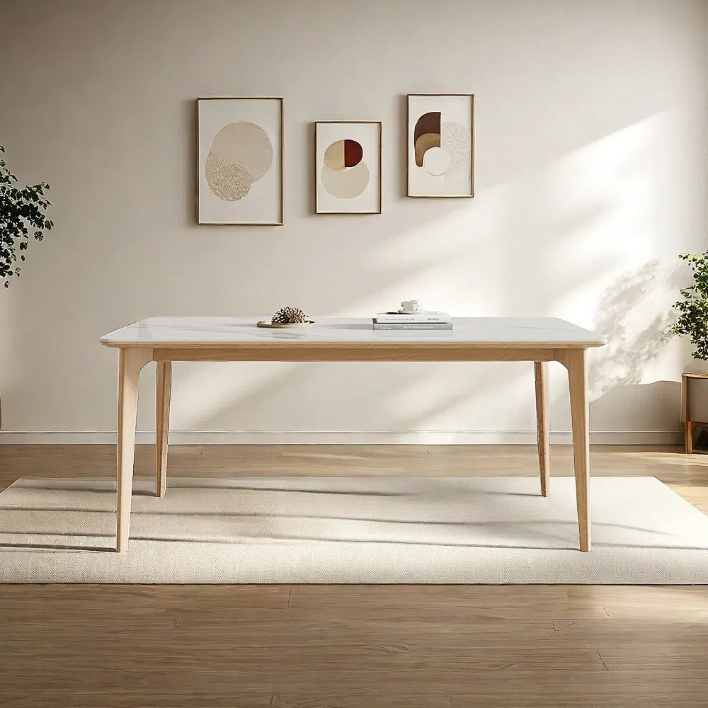 Sleek Surface Designs Modern rock slab solid wood dining table | Wayfair