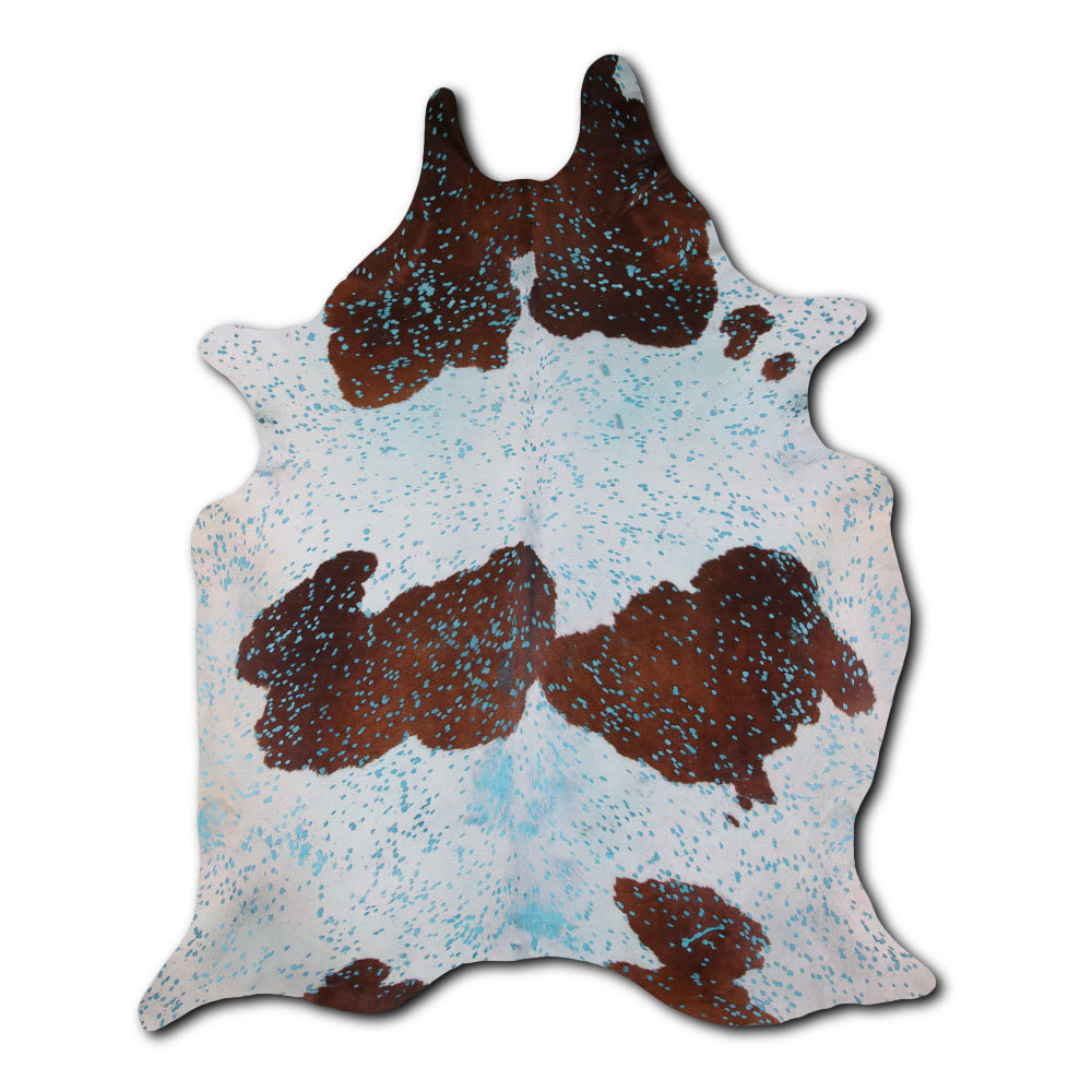Foundry Select ACID WASHED HAIR ON COWHIDE DYED TURQUOISE ON BROWN AND ...
