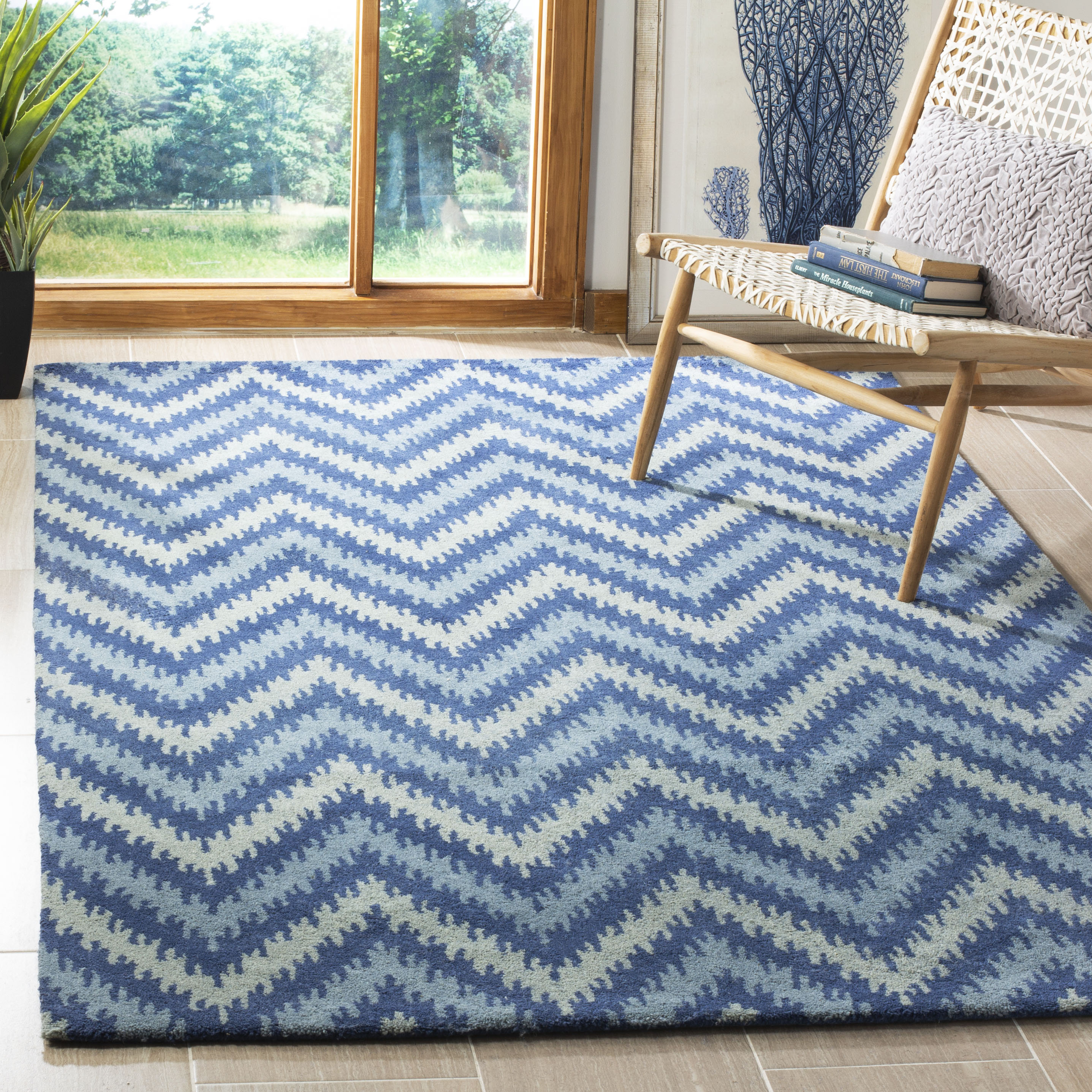 Rosecliff Heights Fairlane Wyndham Hand Tufted Wool Pile Chevron Rug ...