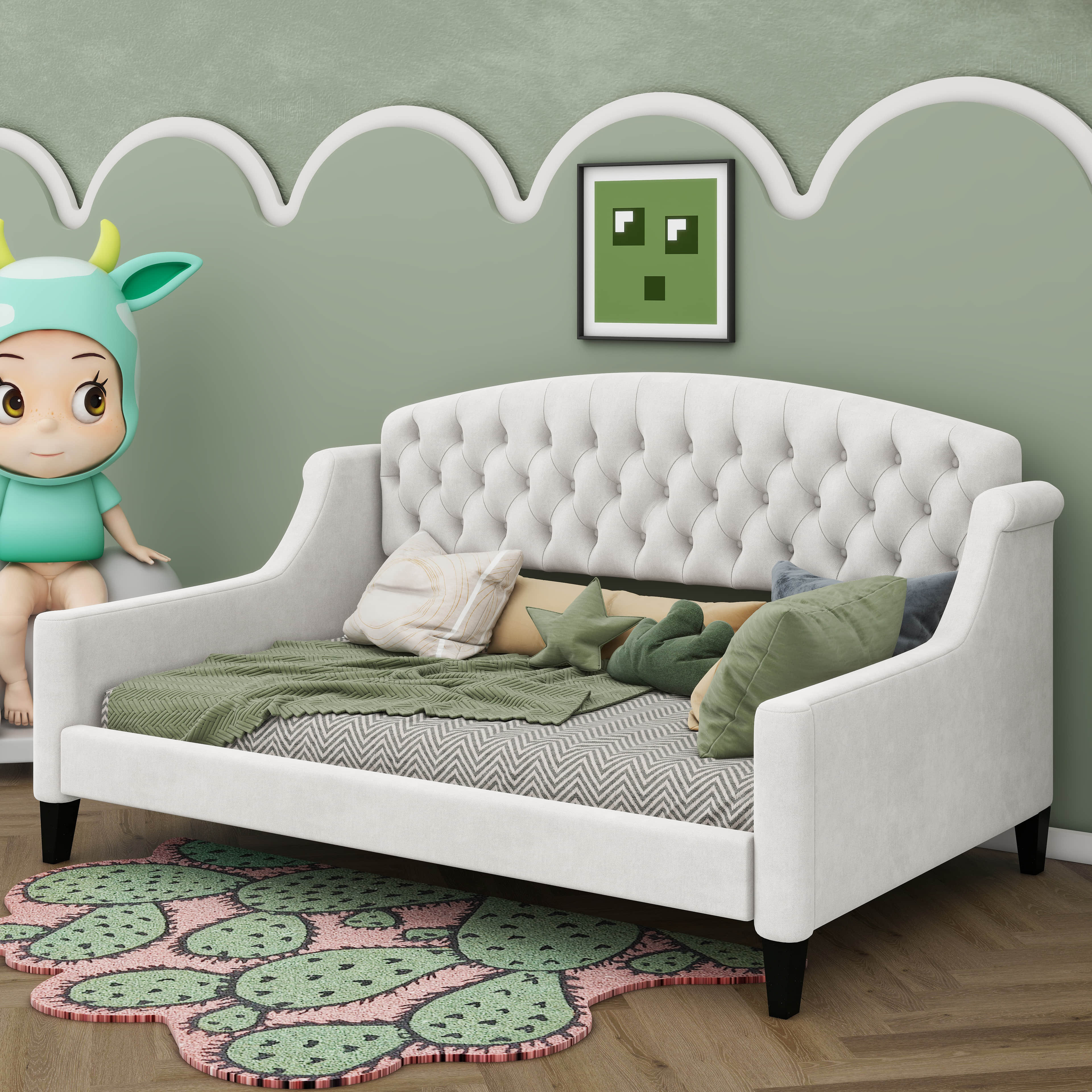 Rosdorf Park Contemporary Luxurious Daybed With Tufted Button Detailing ...