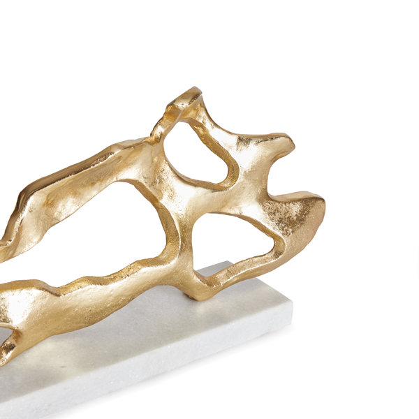 Joss & Main Pepita Golden Drift Abstract Sculpture & Reviews | Wayfair