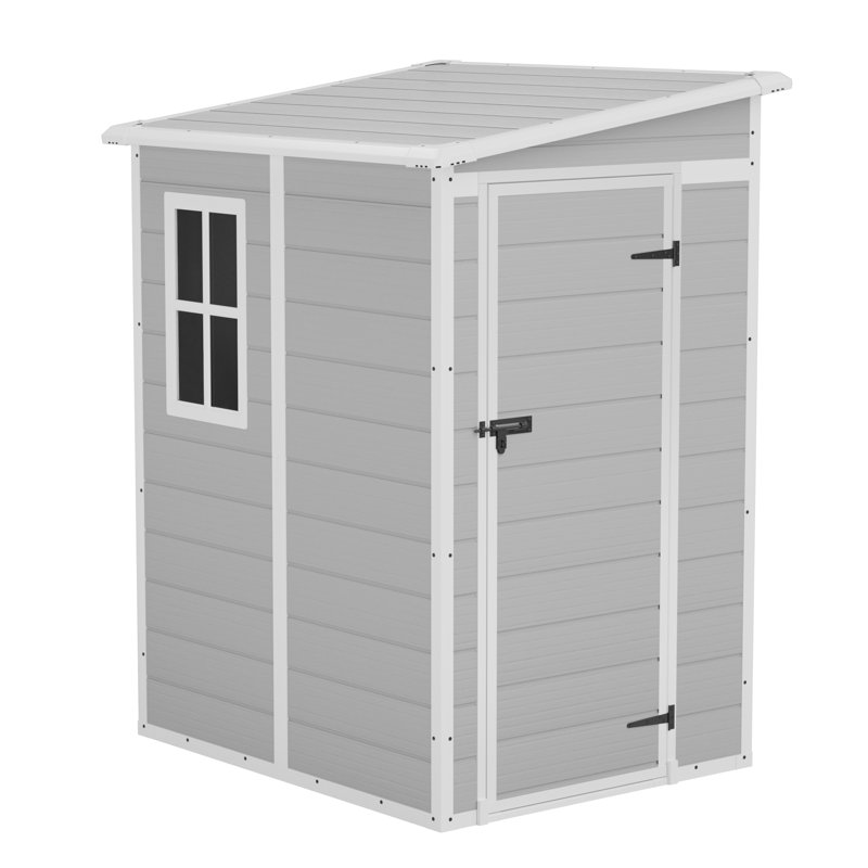 Devoko 4 ft. W x 5 ft. D Plastic Lean-To Storage Shed & Reviews | Wayfair