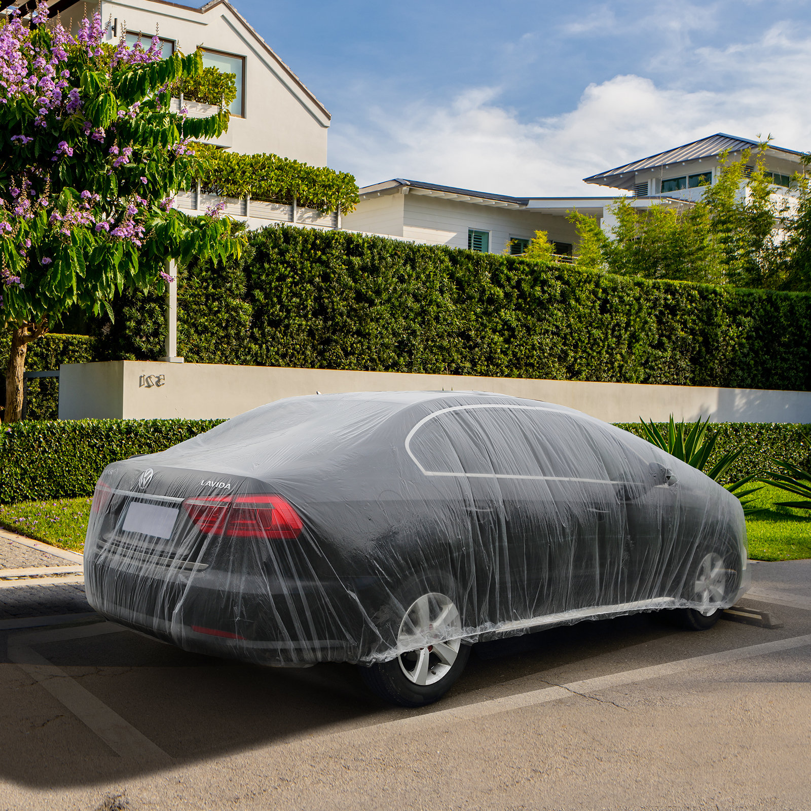 VEVOR 10pcs Clear Plastic Temporary Universal Disposable Car Cover 22 ...