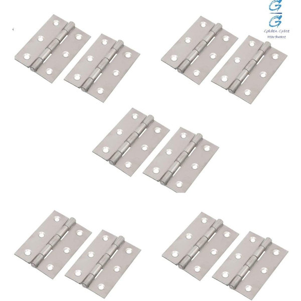 Symple Stuff5 Pairs Butt Hinges in Chrome Finish, Timber Door Hinge ...