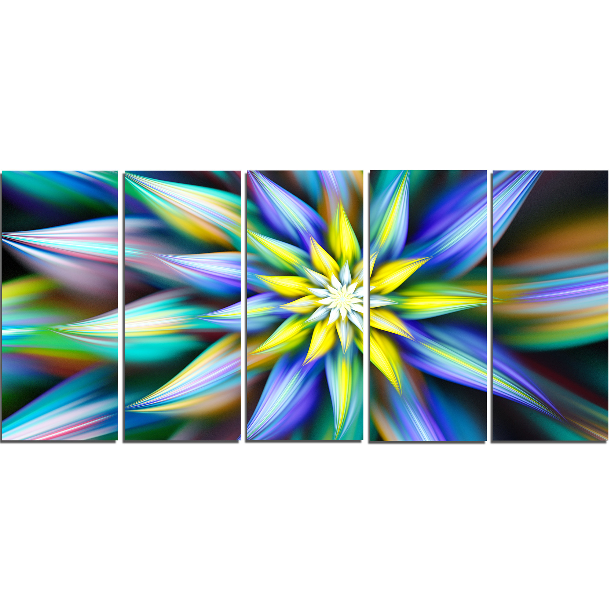 Design Art 'Dancing Multi-Color Flower Petals' Graphic Art Print Multi ...