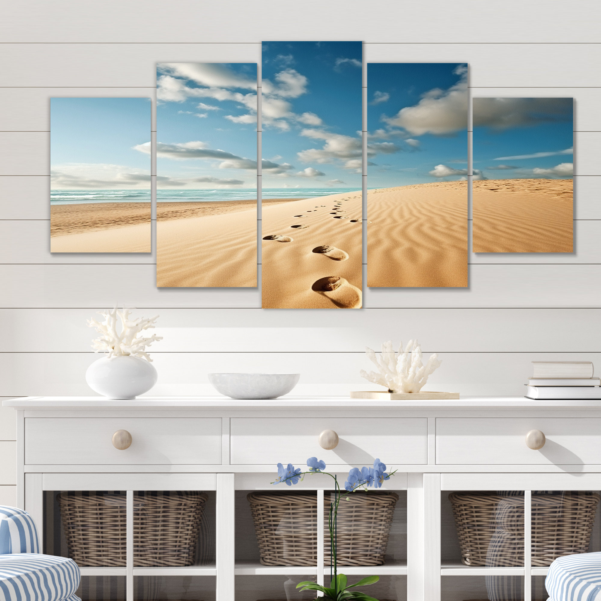 Highland Dunes Beach Photo Footprints In VIII 5 Pieces | Wayfair