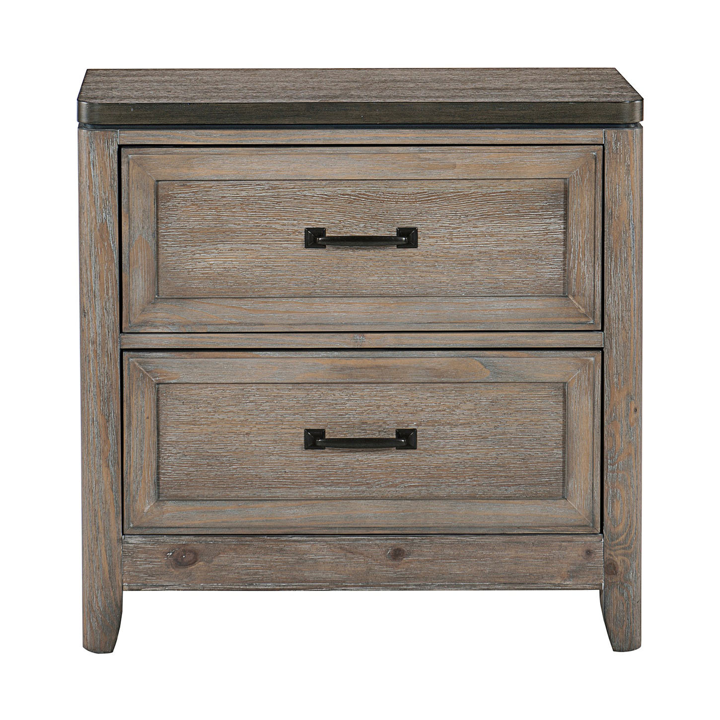 One Allium Way® Transitional Two-Tone Nightstand Of Drawers With Ball ...