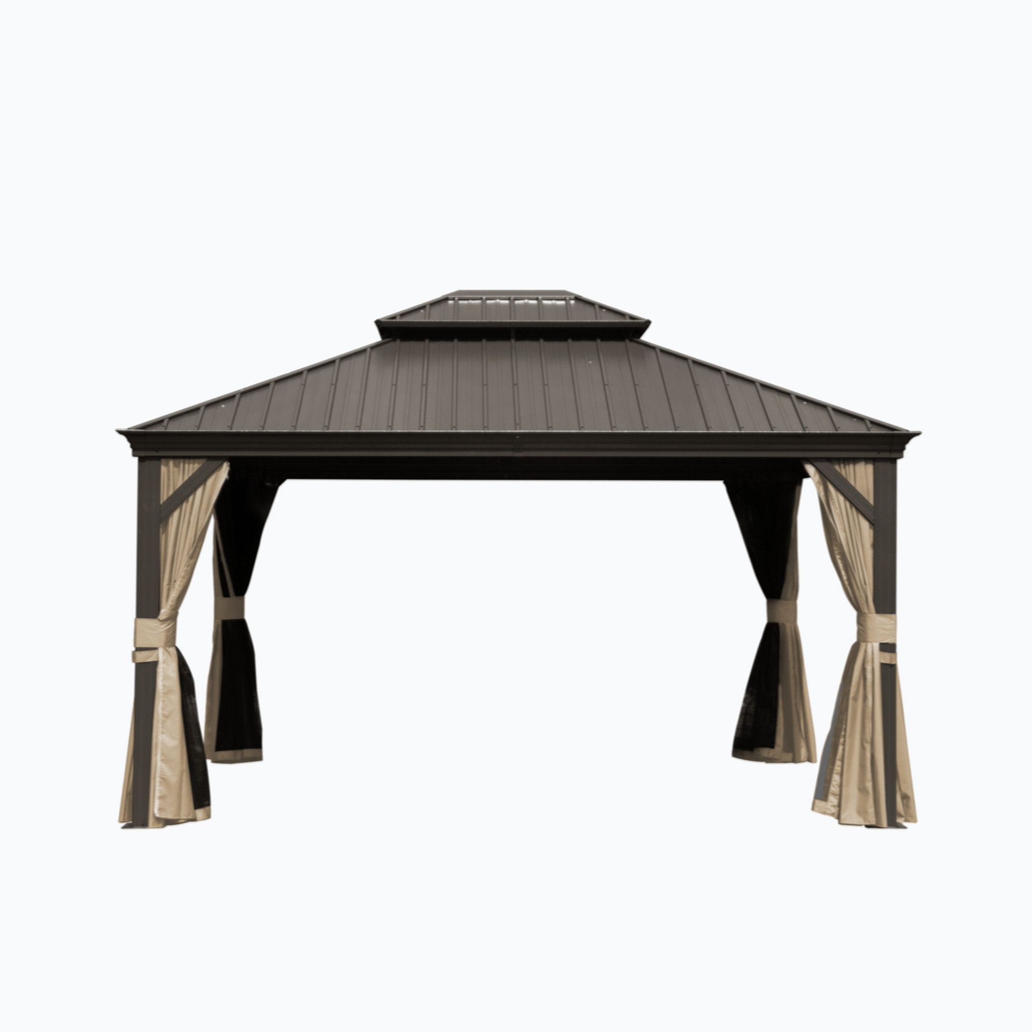 Arlmont & Co. 12*12FT Outdoor Permanent Hardtop Gazebo Canopy | Wayfair