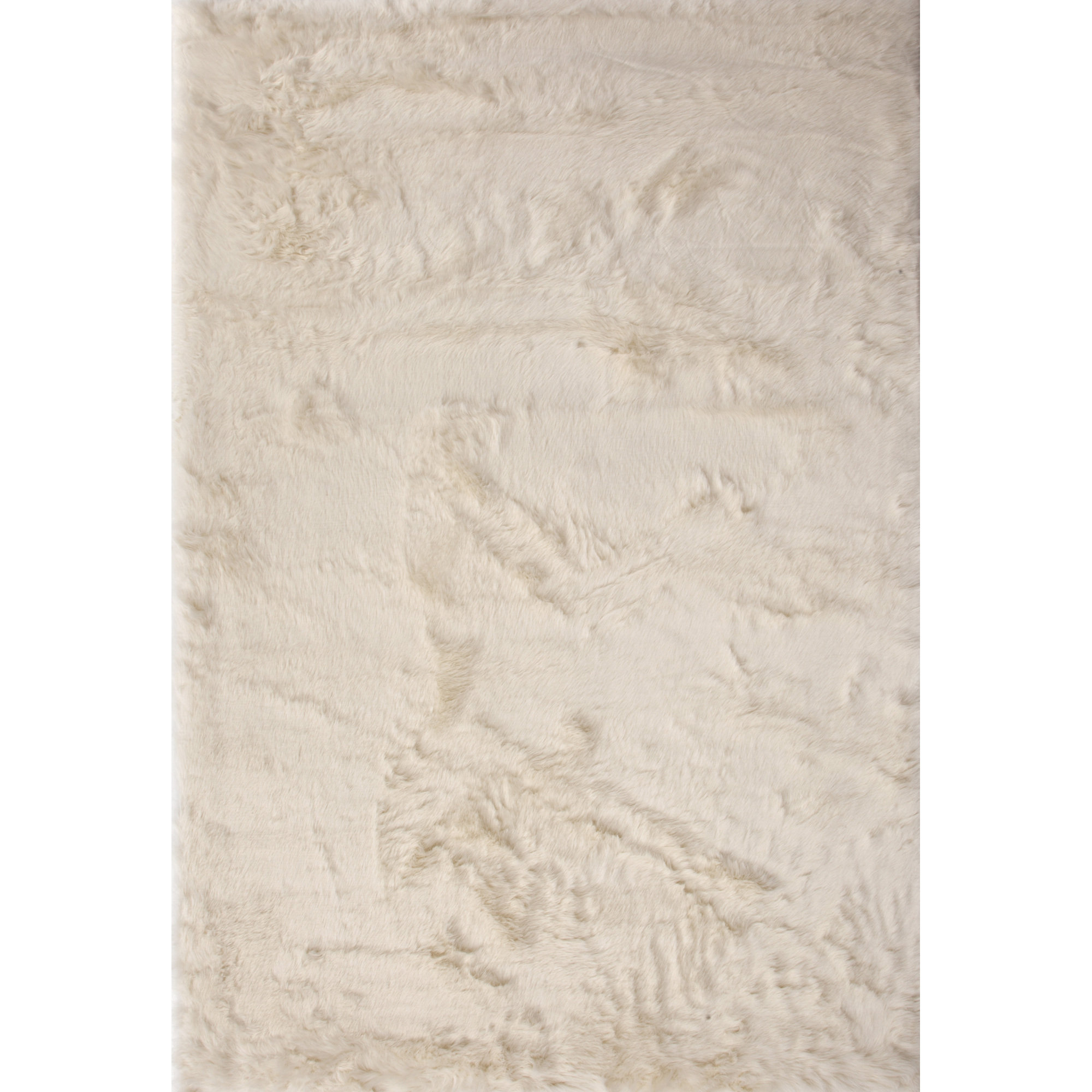Everly Quinn Ultra Plush Ivory Faux Fur Rug Acrylic Modern Comfort For ...