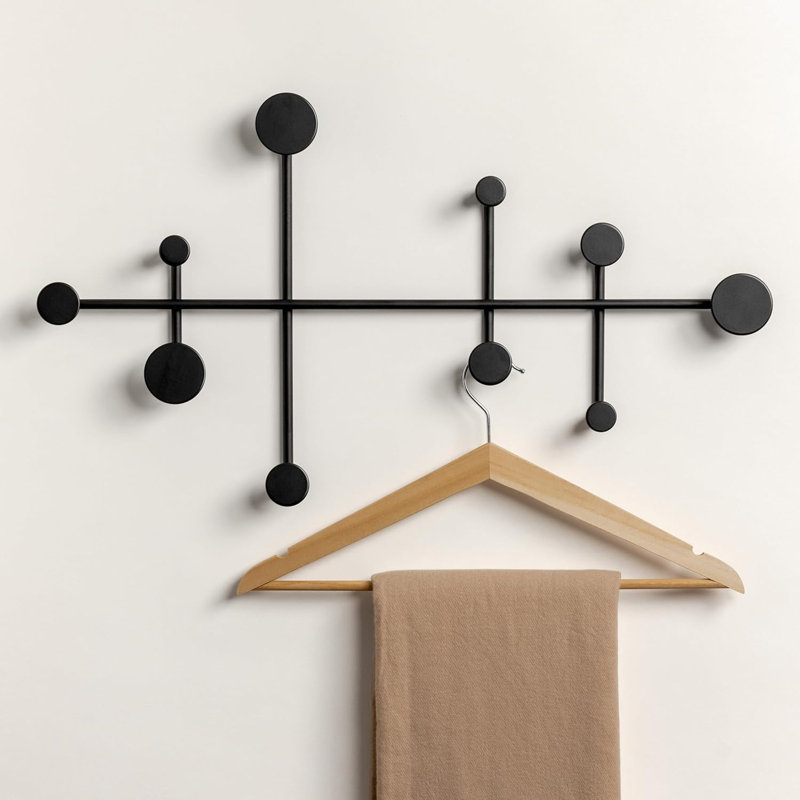 Hokku Designs Modern Metal Wall-Mounted Coat Rack | Wayfair