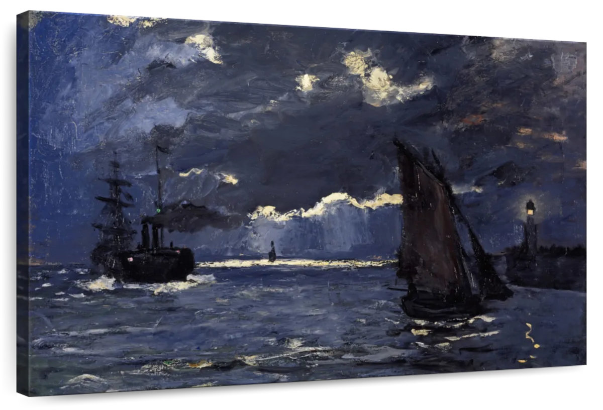 Ebern Designs Mehar A Seascape Shipping By Moonlight | Wayfair