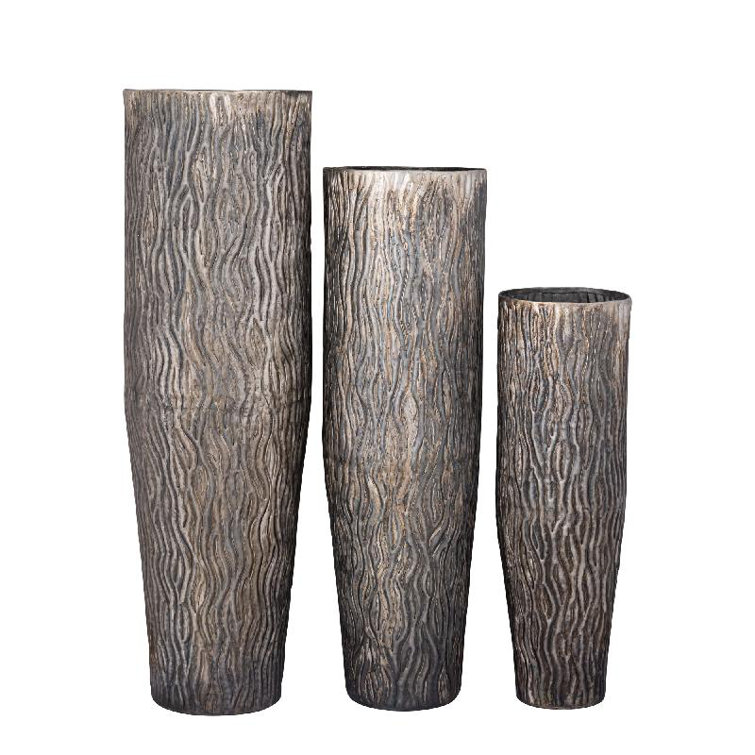 Williston Forge PTMD Flower pot Deandra - Silver | Wayfair.co.uk