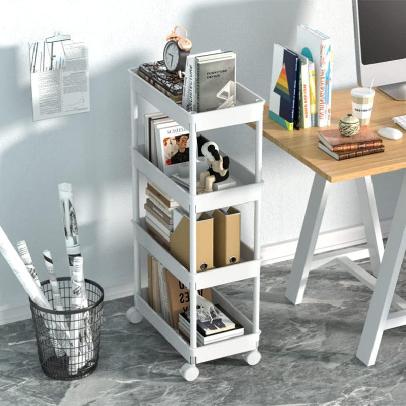 Rebrilliant Niyanah 9'' W Plastic Storage Rack with Wheels | Wayfair