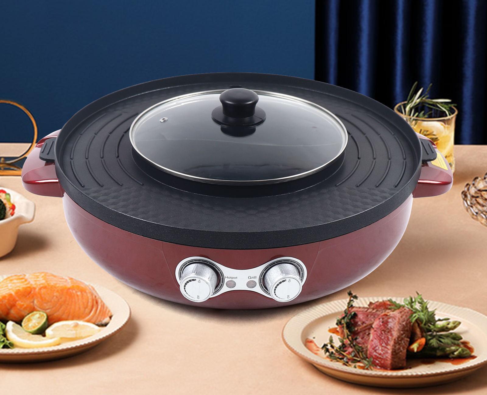 YYBUSHER Portable Hot Pot Countertop Electric Grill | Wayfair